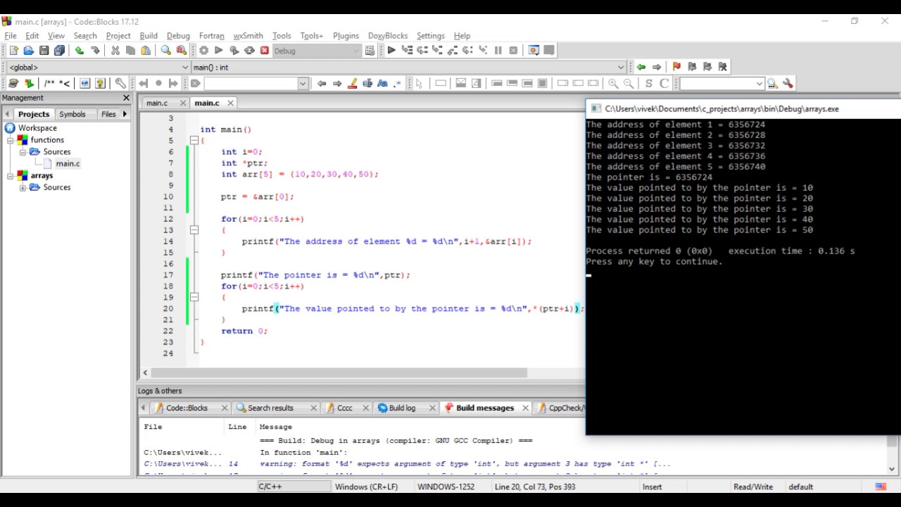9.4 - Memory Layout of Arrays - Program 2 - Master C and Embedded C Programming