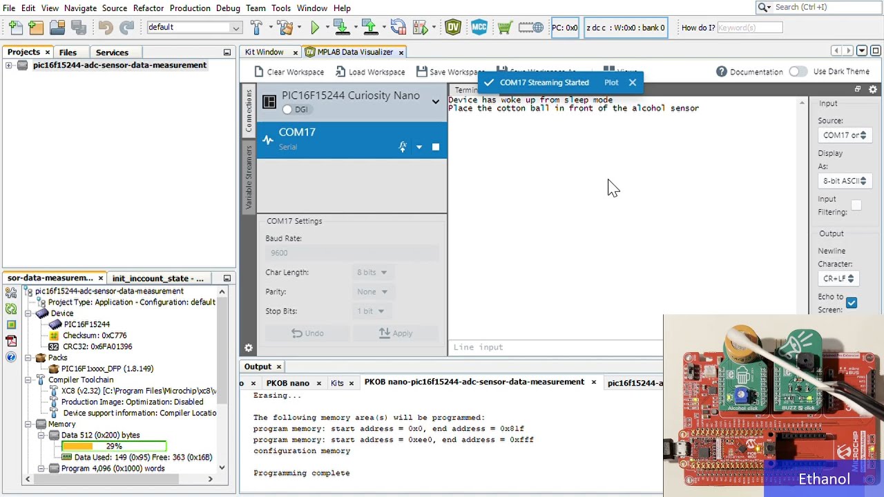 Detect Alcohol with the PIC16F15244's ADC