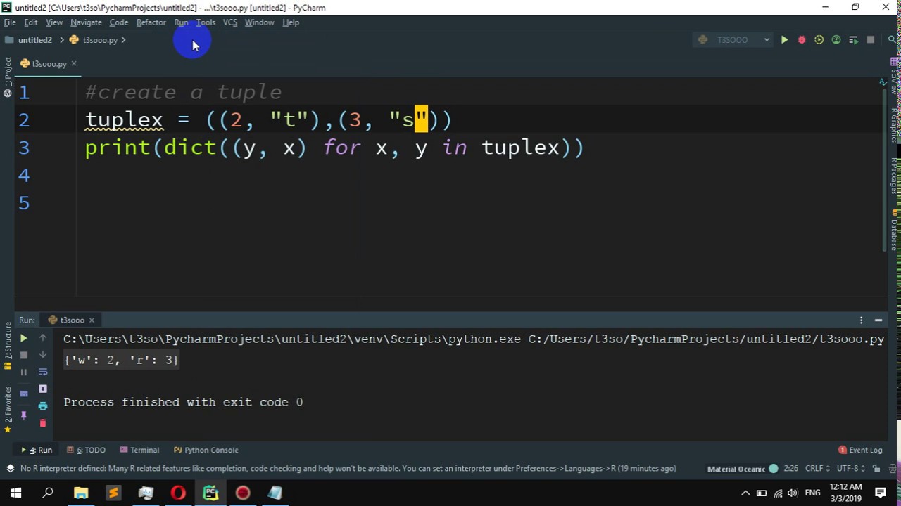 How to convert a tuple to a dictionary in Python