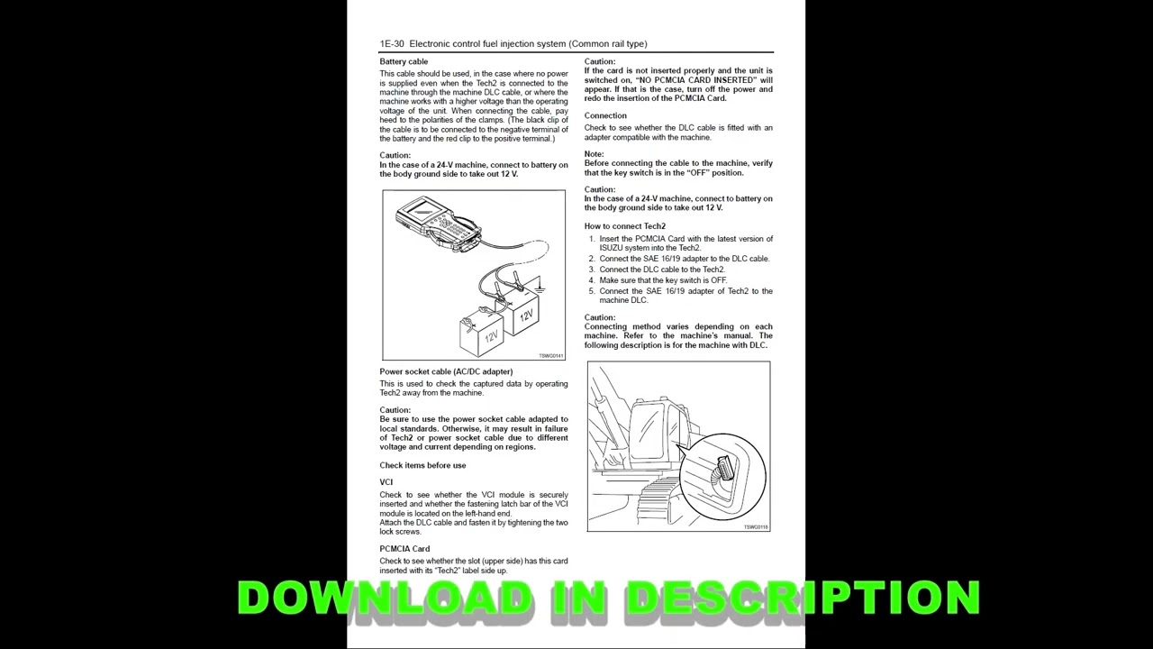 Isuzu 6WG1 Engine Workshop PDF English | Hitachi Repair & Service Manual