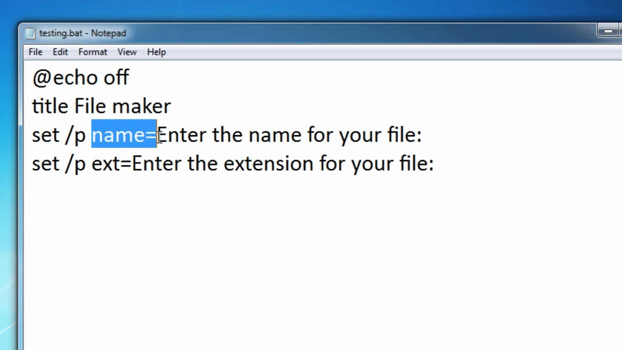 Batch Scripting - 7 - Variables in Directors