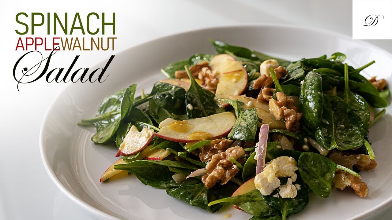 Spinach Apple Walnut salad | Healthy Salad Recipe | Droolsss