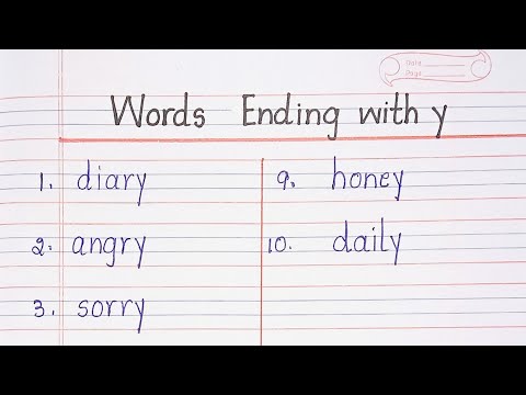 Words Ending with y