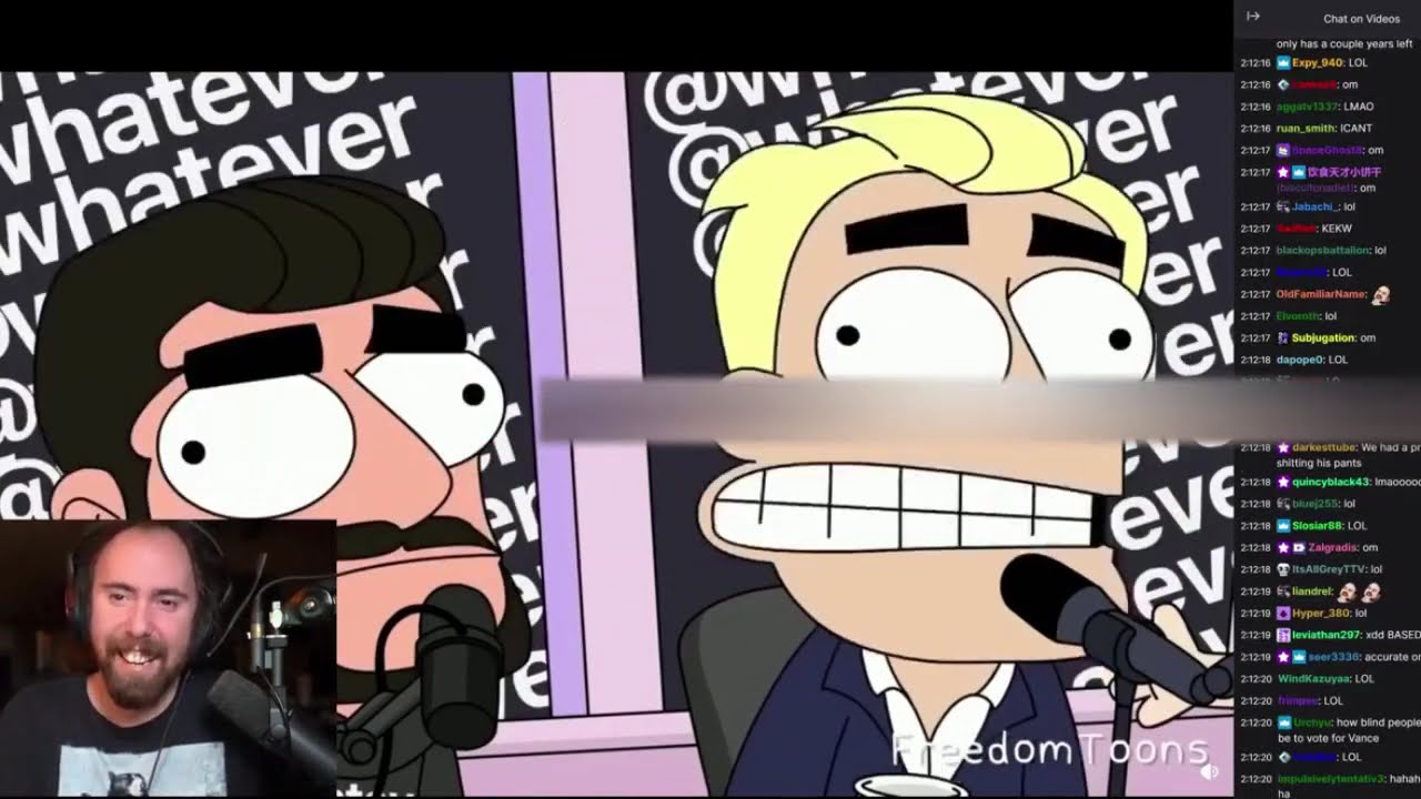 Asmongold LOSES IT Reacting to Hilarious Whatever Podcast Cartoon Roast!