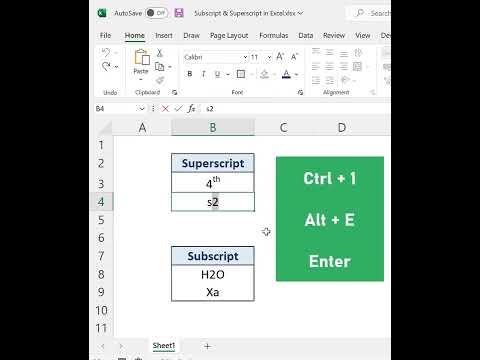 Insert Superscripts & Subscripts in Excel (With Keyboard Shortcuts)