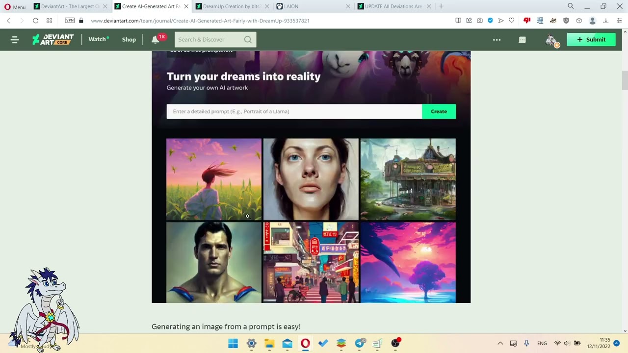 deviantART AI DreamUp Art Shows Lack of Respect for Artists.
