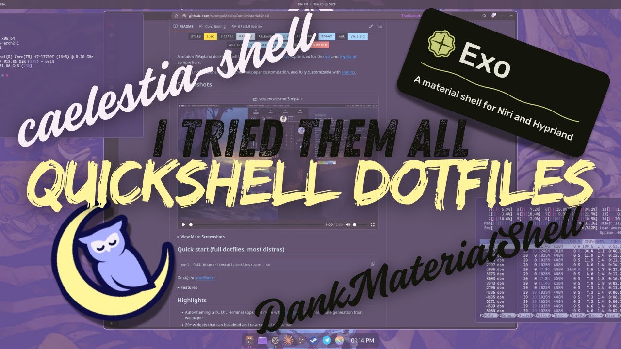 I Tried Every QuickShell Config on GitHub: Which One is For You??