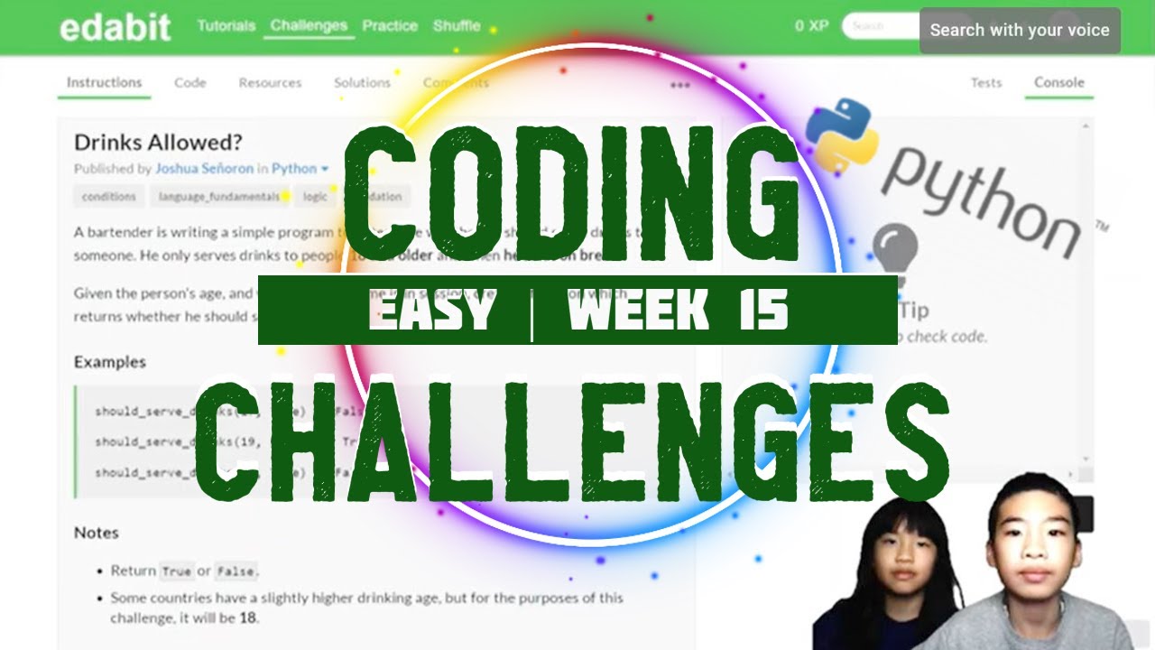 Learn to Code Python | Coding Challenges in Easy Week 15