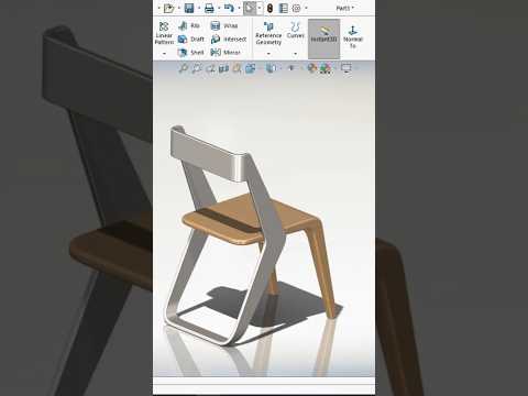 Chair in Solidworks. Watch the full video tutorial on my YouTube channel. #solidworks #design