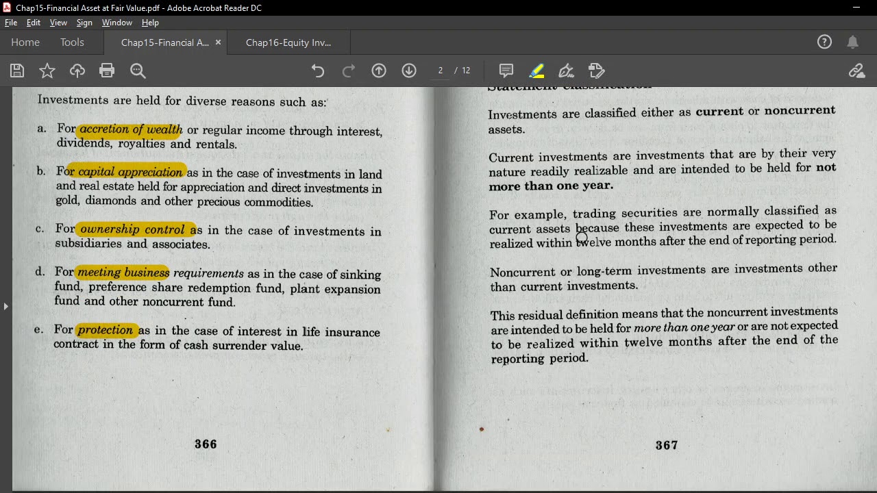 Financial Asset at Fair Value