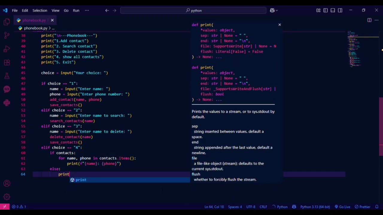 Python Phonebook Project Tutorial | Step by Step for Beginners