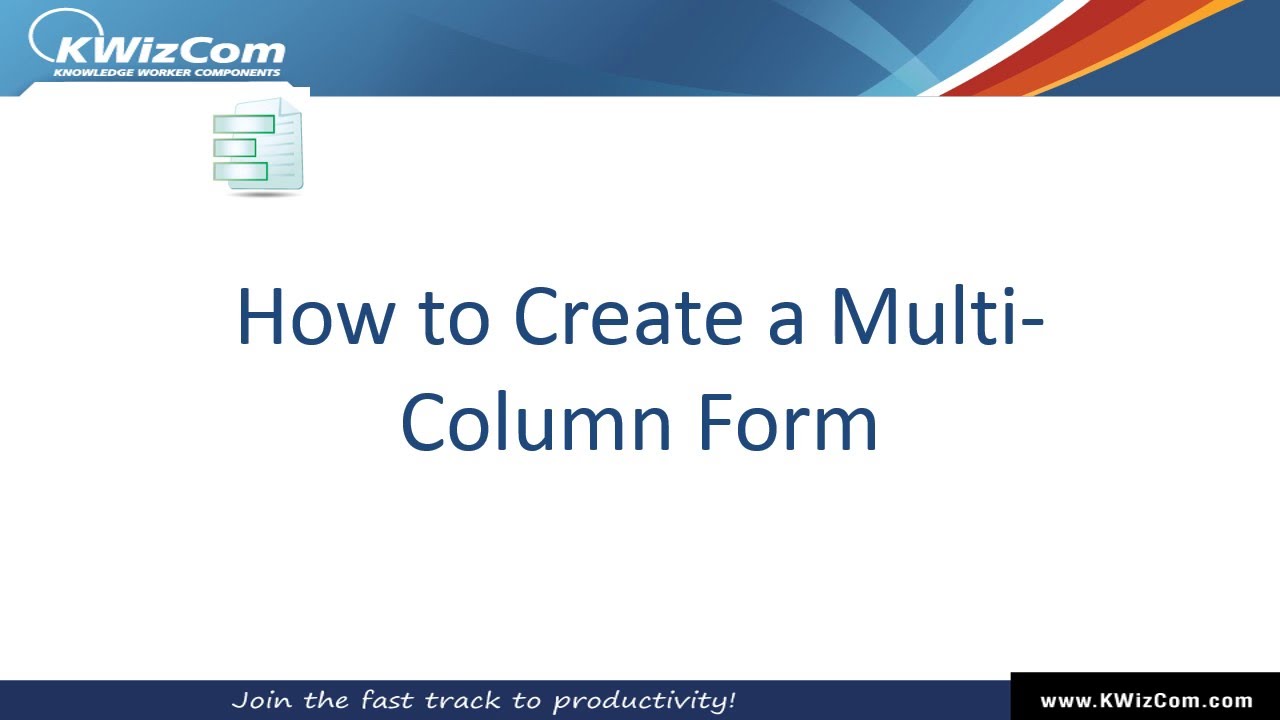 18 - How to create a multi-column form