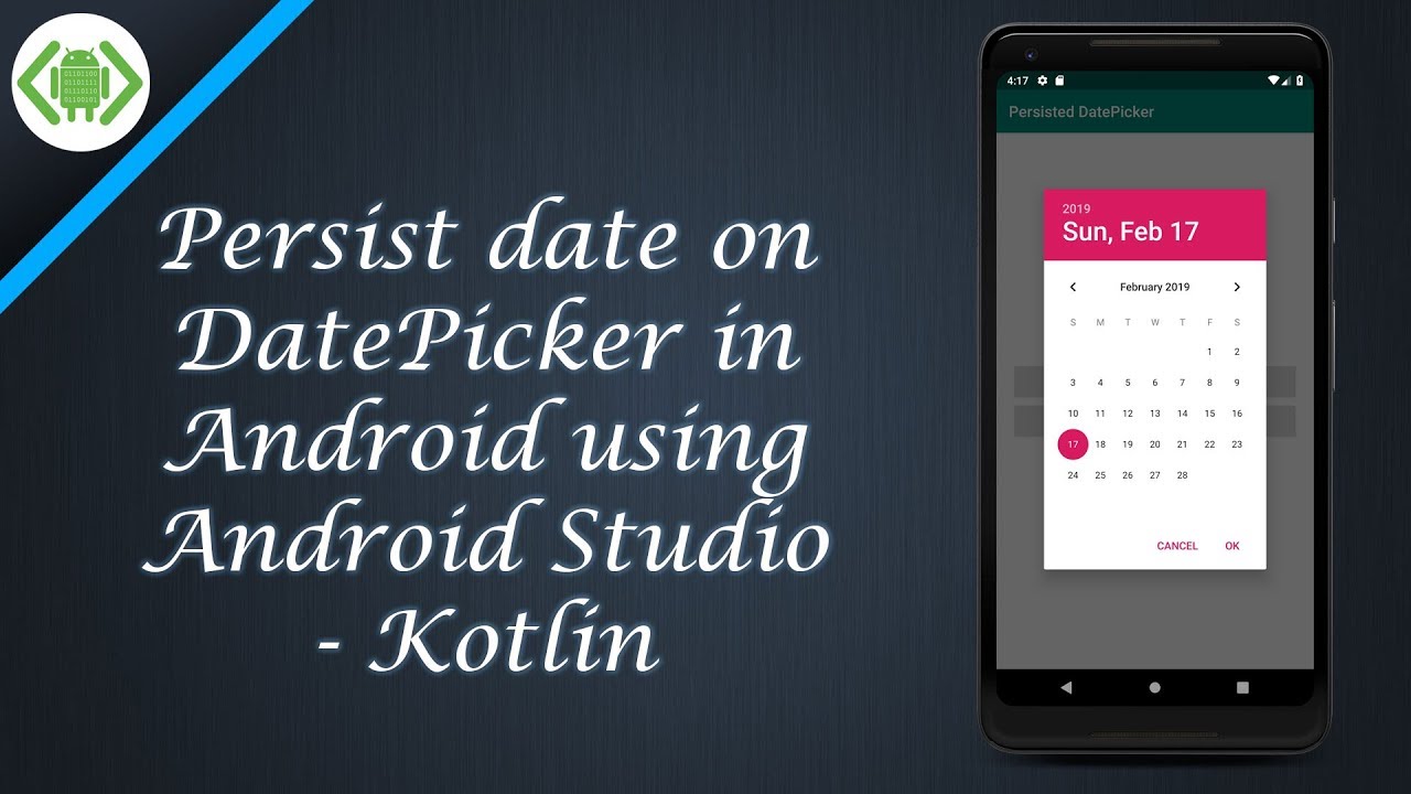 Persist Date on DatePicker in Android using Android Studio - Kotlin
