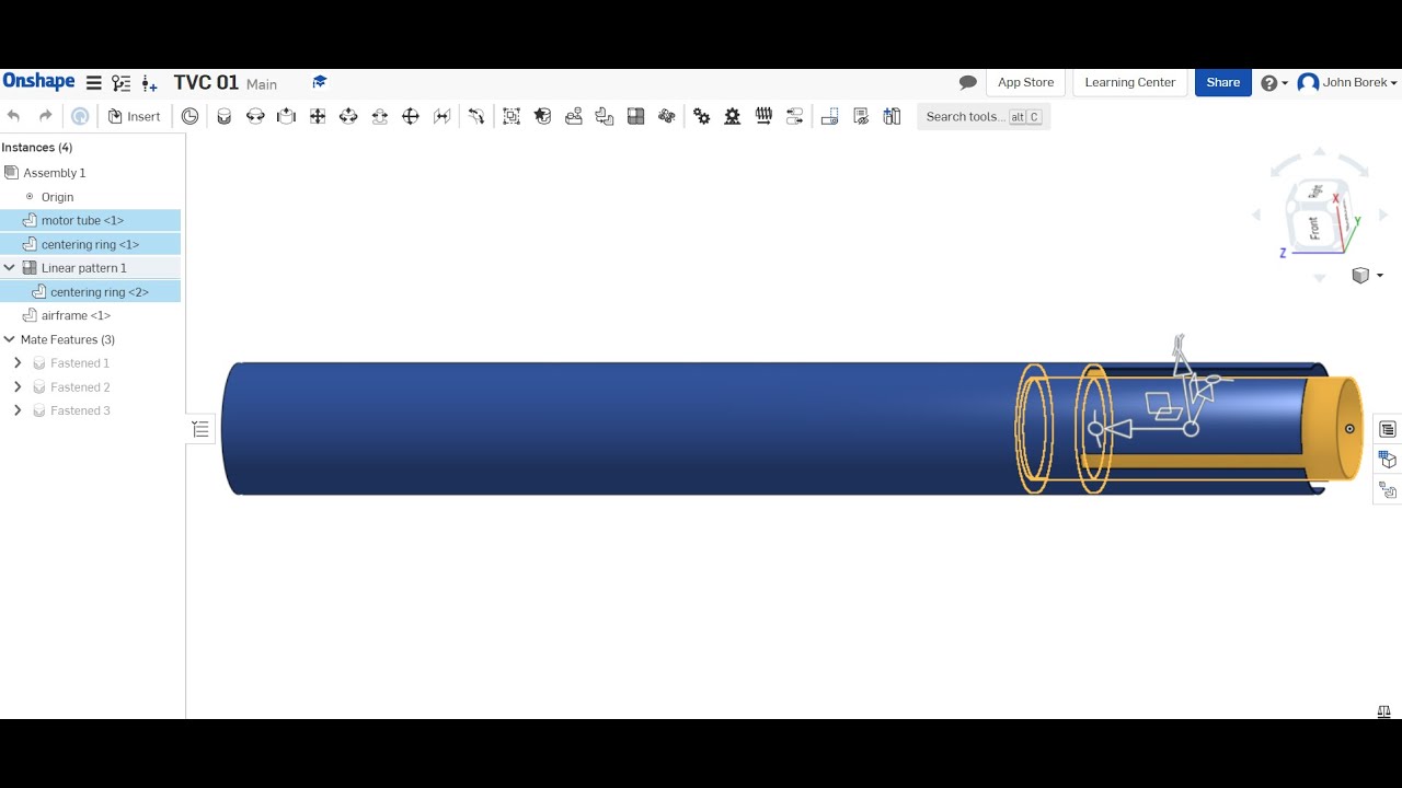 Thrust-Vector Controlled Model Rocket Design - CAD Modeling 1 - Ep 02
