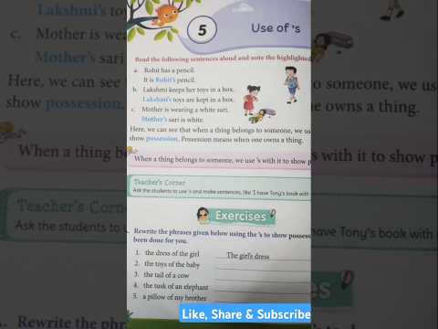 Use of 'S, English Grammar, CBSC board #cbsc, Class2 english #englishgrammar #class2 #viralvideo