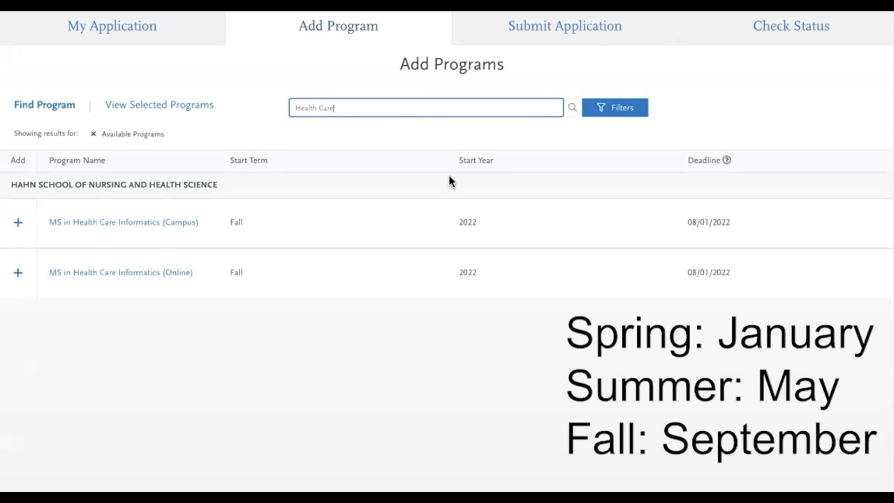 [Updated] Application Step 2: Program Selected