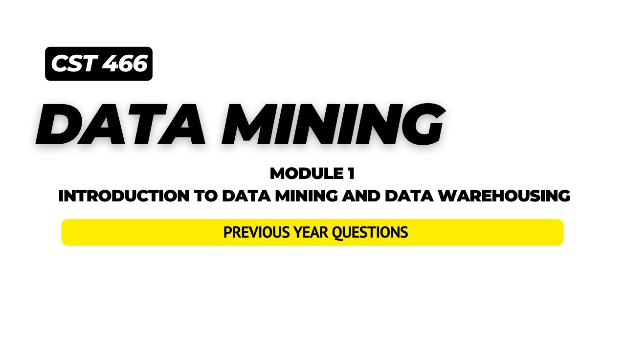 Module 2 | Data Preprocessing | Previous year questions