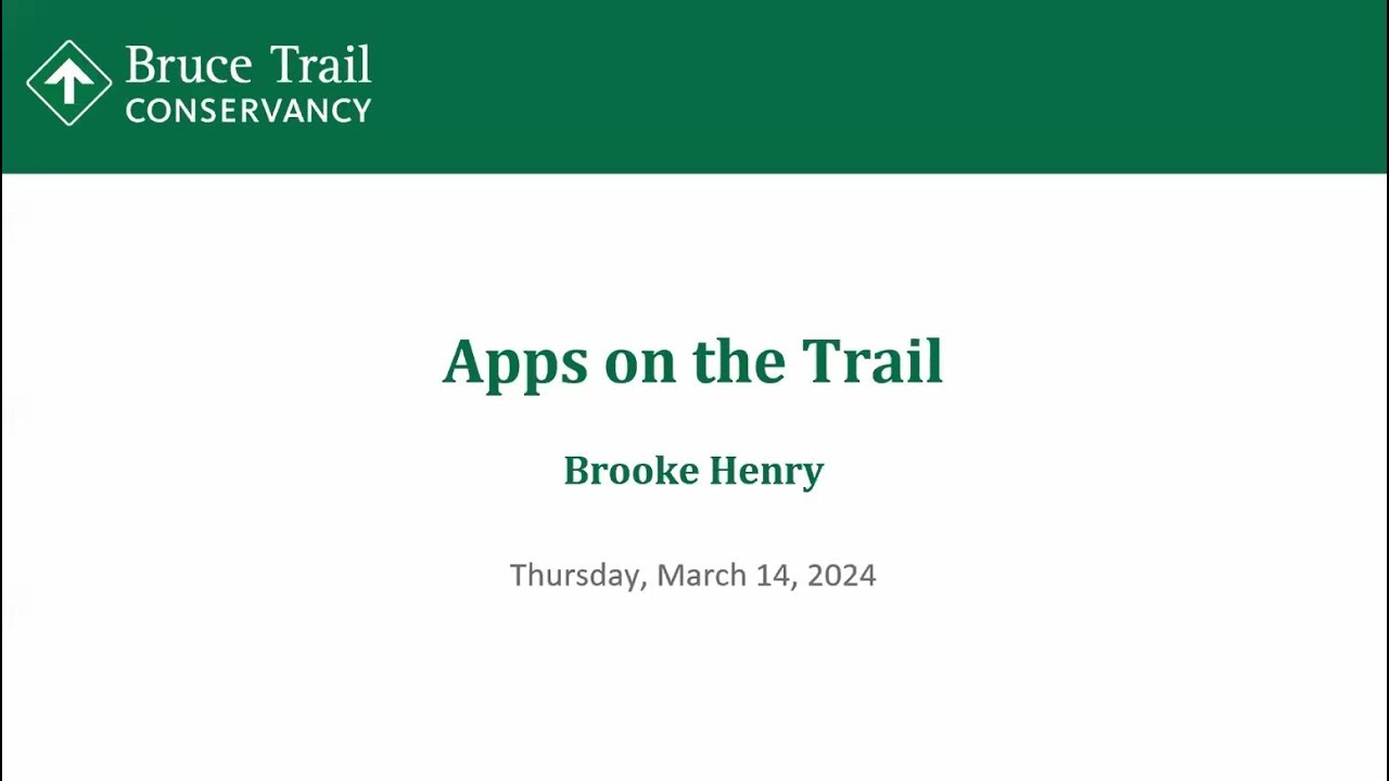 Webinar - Apps on the Trail