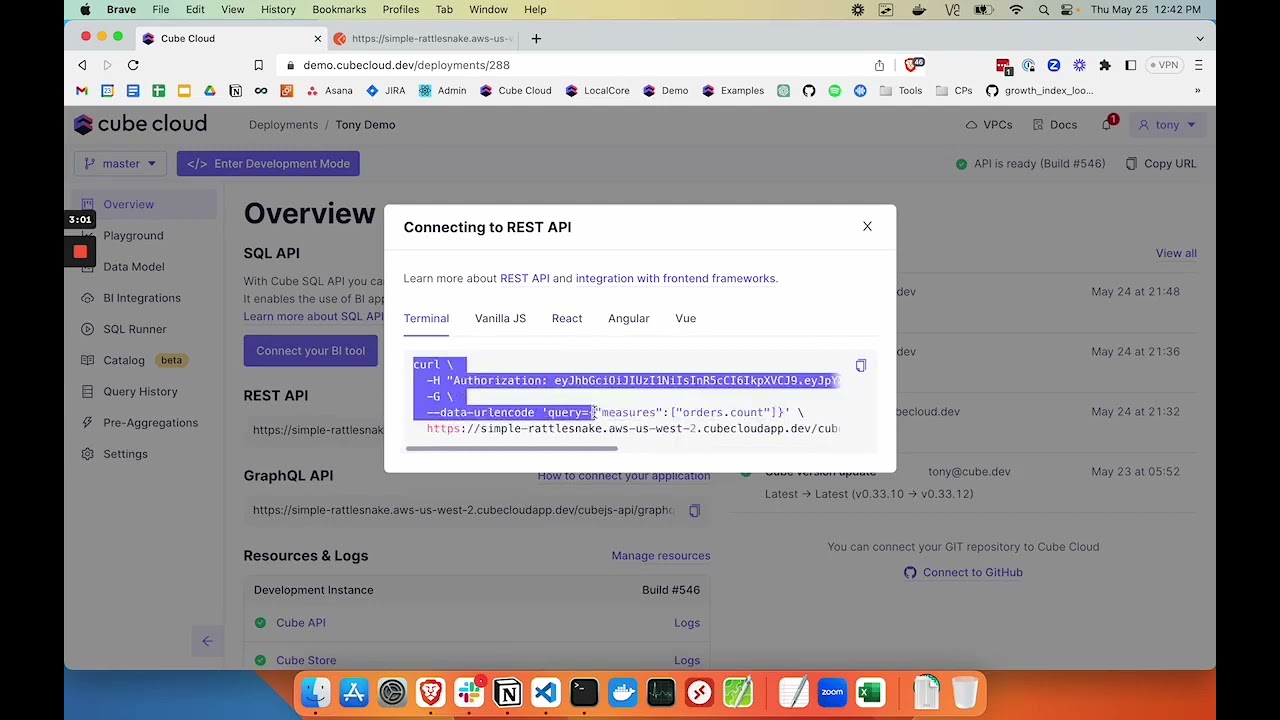 Connecting to Cube Cloud via REST API in Postman