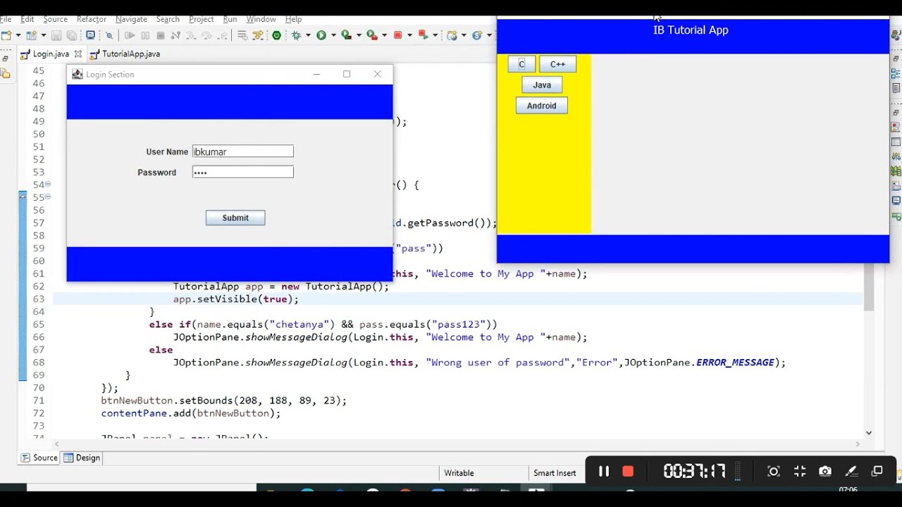 Java Swing Project With Database - 1|| Desktop Application || Window Programming || Java  Tutorial