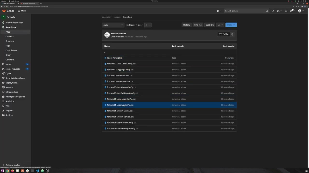 Demo: Fortigate Device Audit using Ansible, Git, Gitlab and Runners