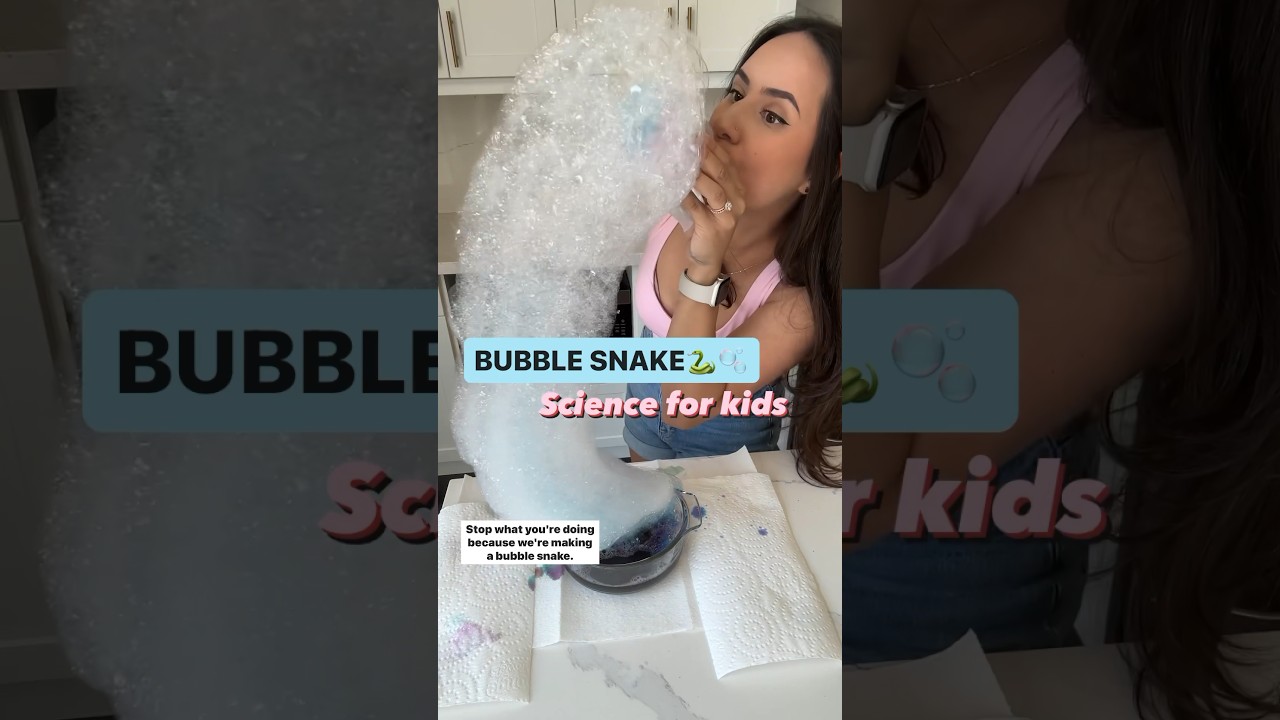 BUBBLE SNAKE🤭🫧🐍! Science for kids 🧬 #bubbles #stemeducation