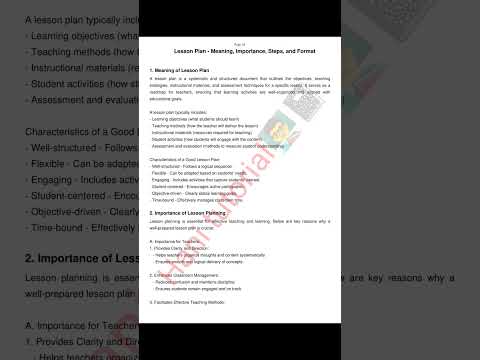 Values of teaching Biological Science, lesson plan-meaning importance steps and format
