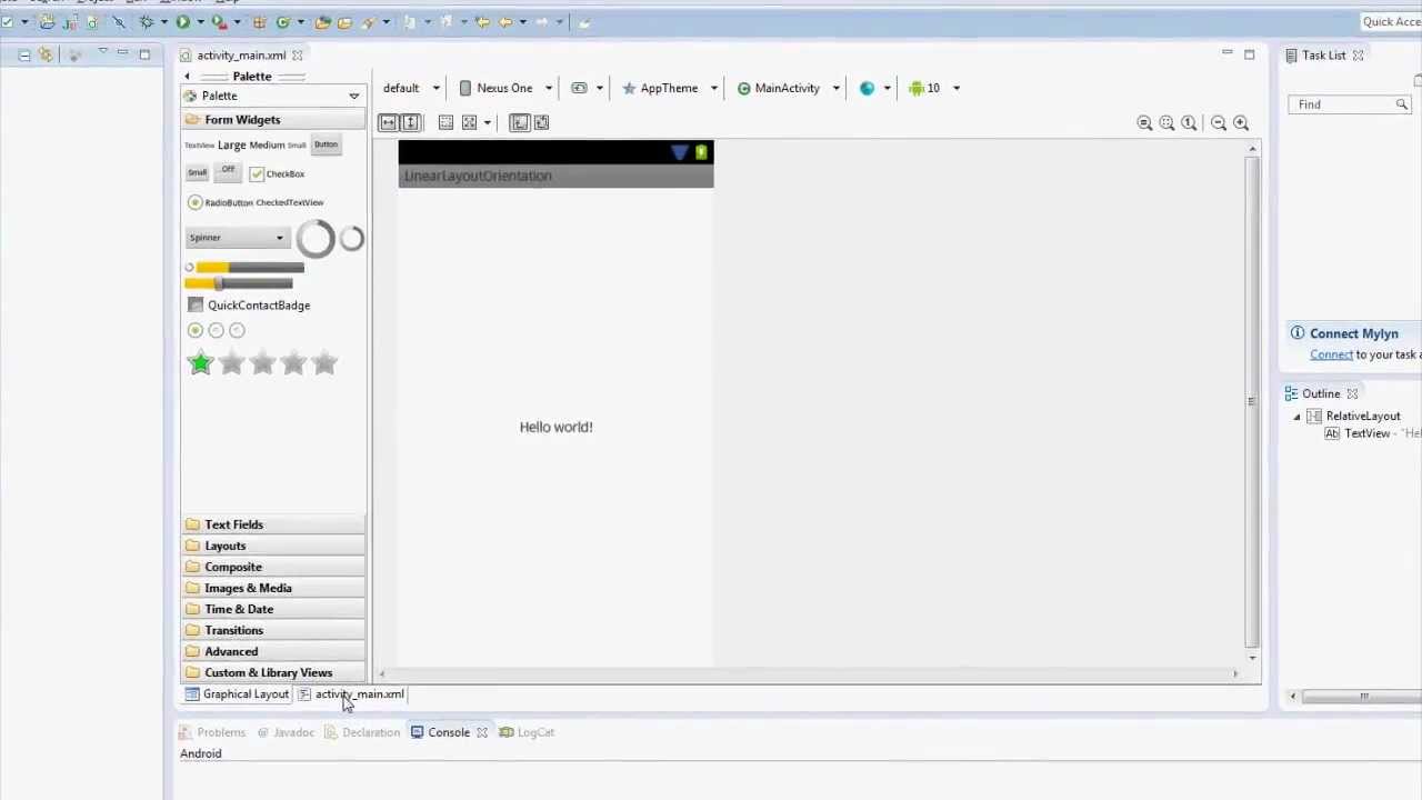 Android LinearLayout orientation: horizontal vs vertical