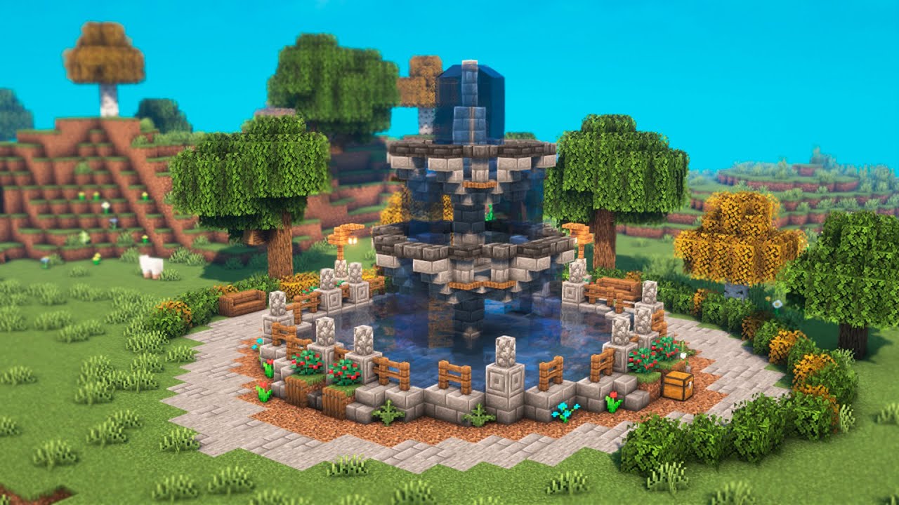 ⛲Minecraft: How to build a Fountain | Tutorial - マイクラビルダーズ