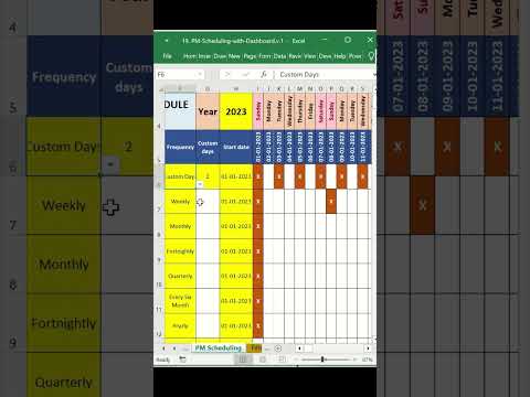 Excel Template Preventive Maintenance (PM) Scheduling Dashboard