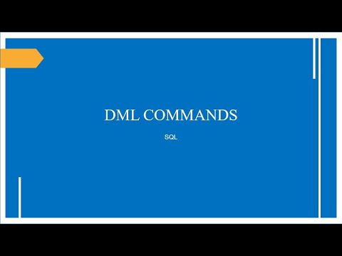 DML(DATA MANIPULATION LANGUAGE) COMMANDS|SQL|EASY CODING