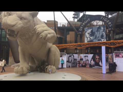 Mike Ilitch memorial outside Comerica Park