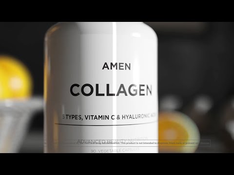 Amen Multi Collagen Supplement - Grass-Fed Collagen Vitamin C Hyaluronic Capsules - Codeage