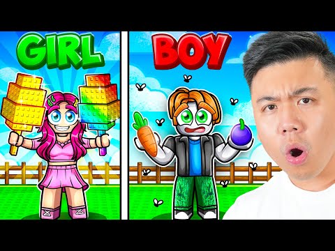 Begging For FRUITS as a GIRL vs BOY in Grow A Garden (Roblox)