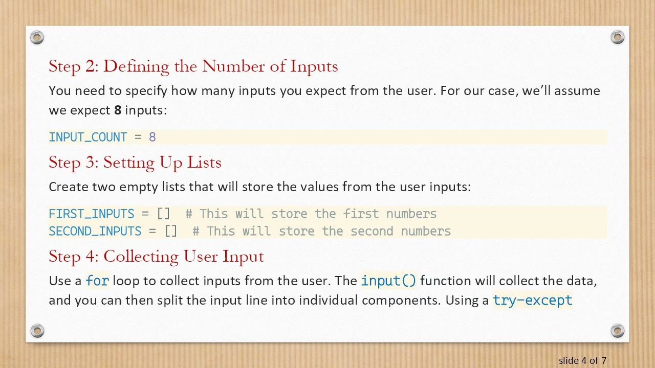 Extracting User Input into Two Arrays in Python