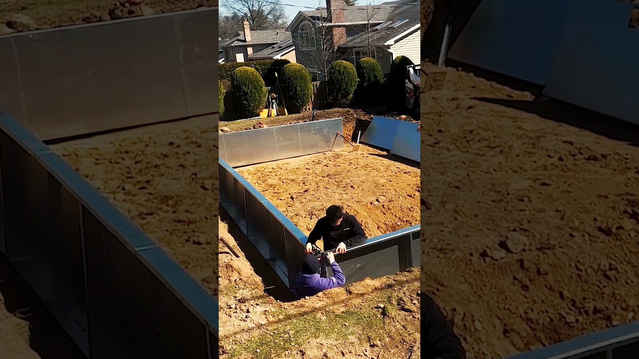 How to Build A Pool with Steel Walls - Time Lapse #aoe2023 #pool #poolinspiration #realestate #water