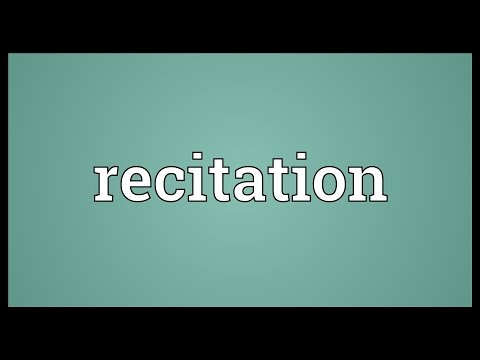 Recitation Meaning