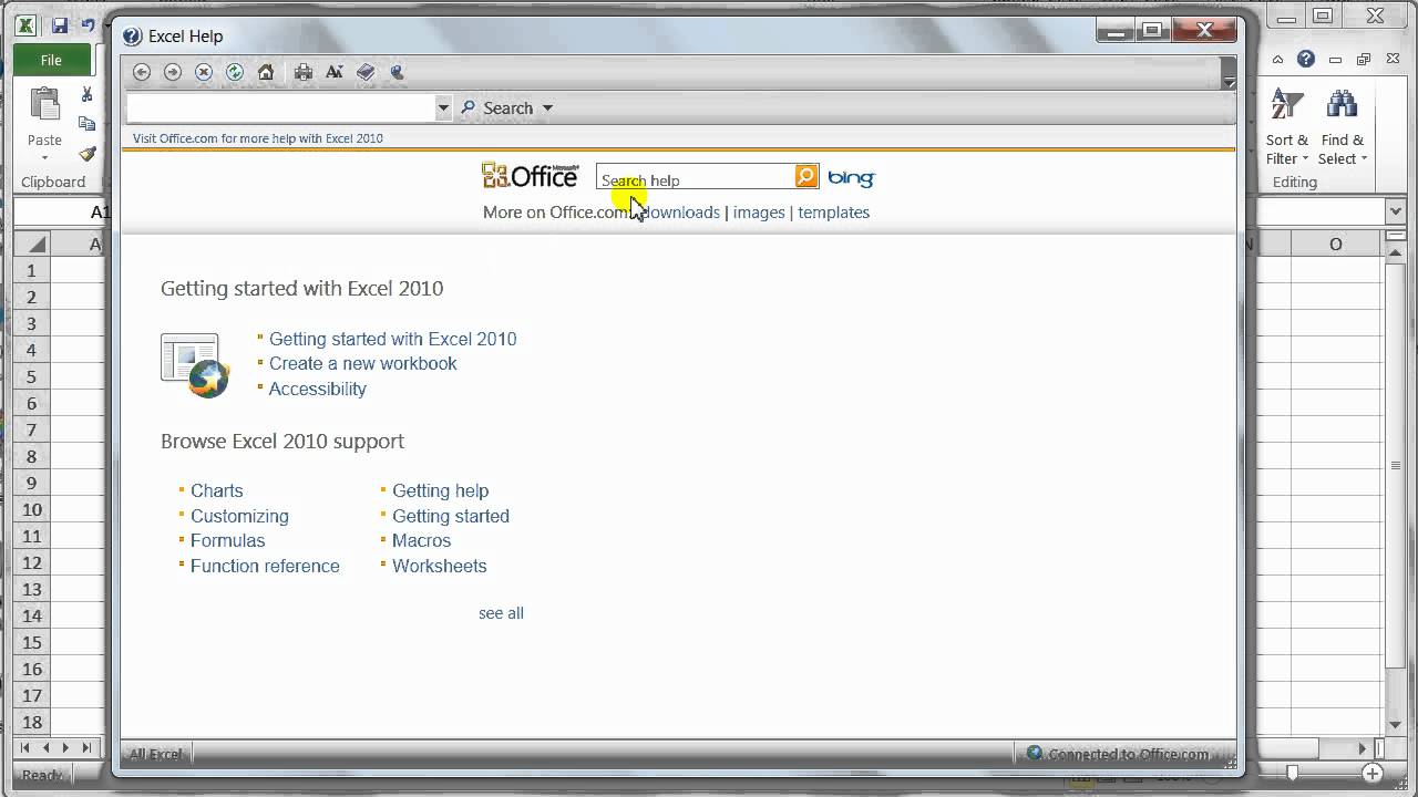 Microsoft Excel 2010 environment user interface - Tutorial 1a