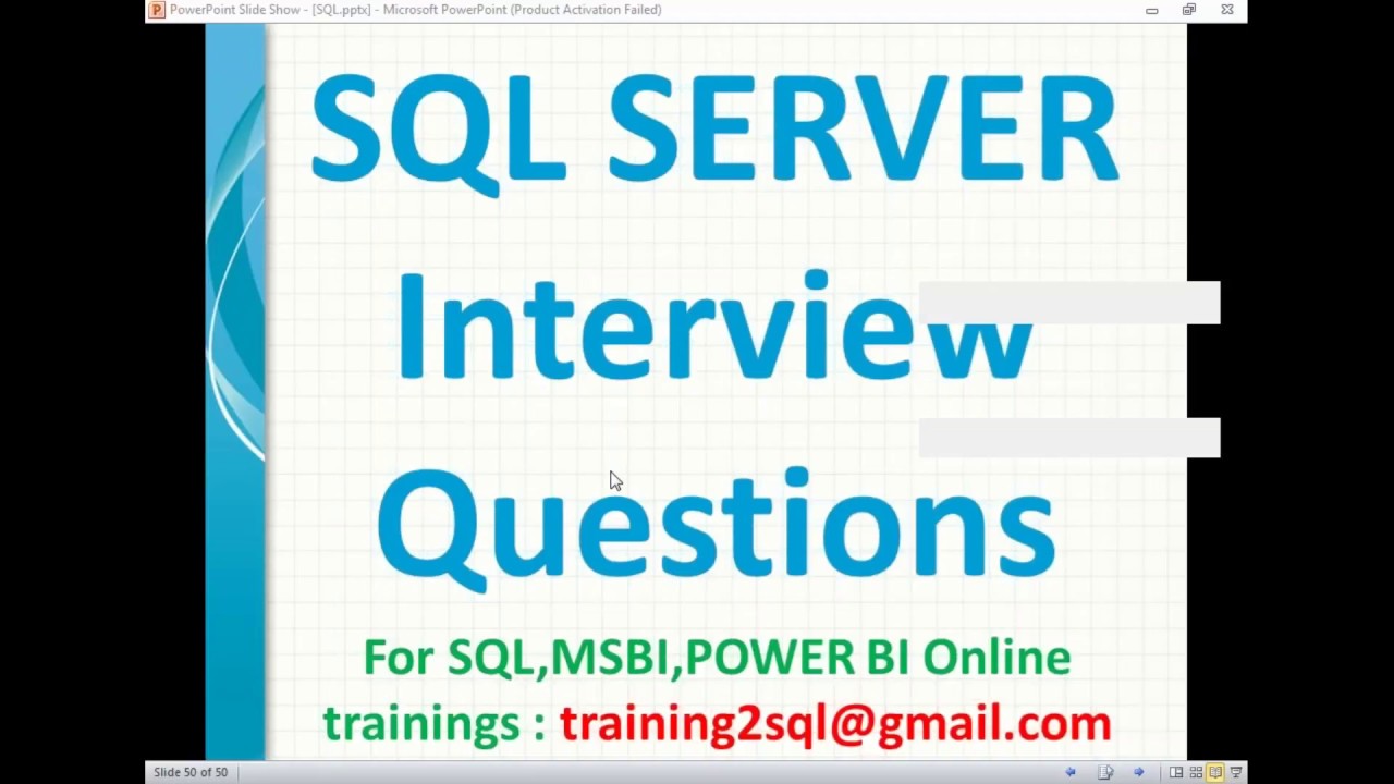 SQL Server Interview Questions and Answers