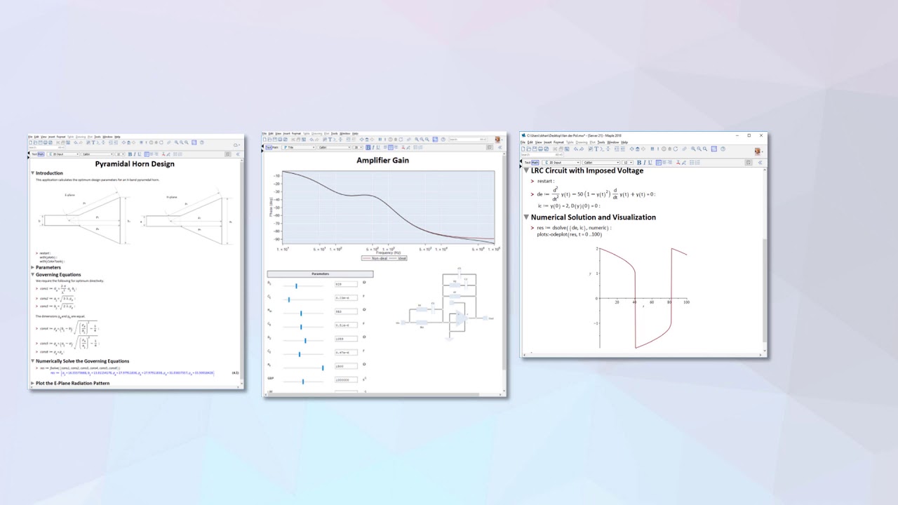 Features in Maple for Electrical Engineers