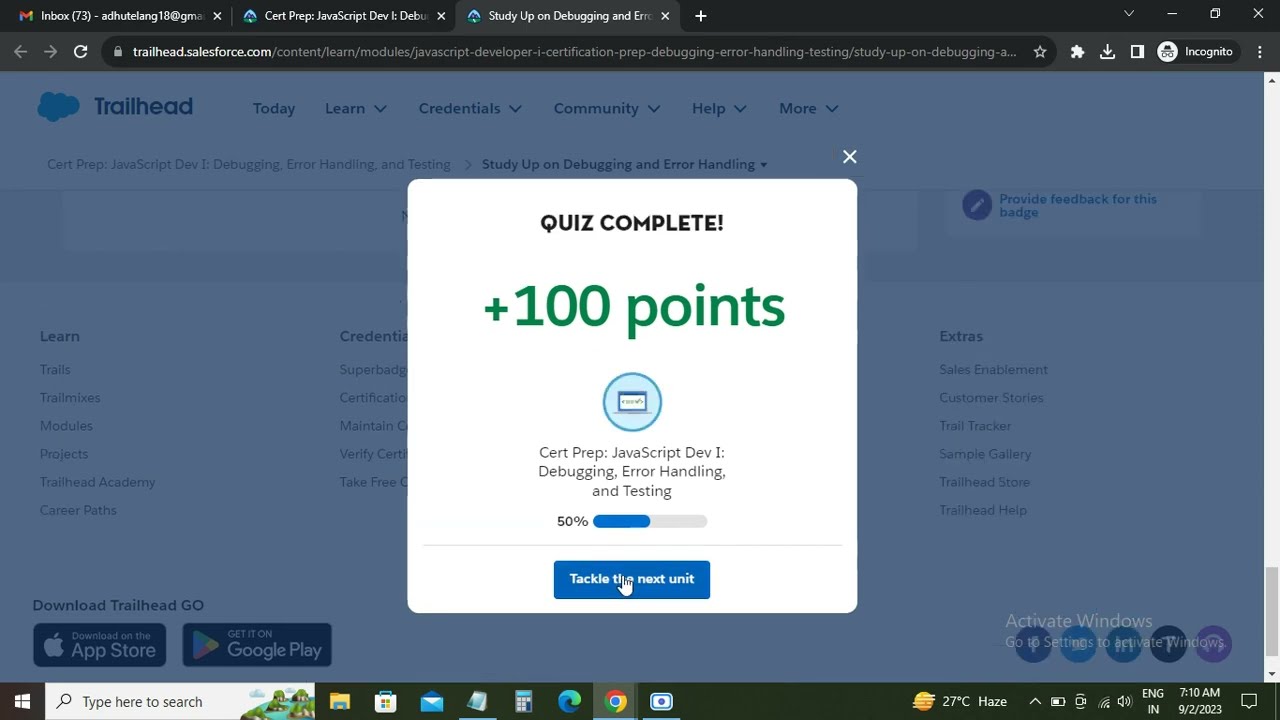 Cert Prep: JavaScript Dev I: Debugging, Error Handling, and Testing | Trailhead Salesforce