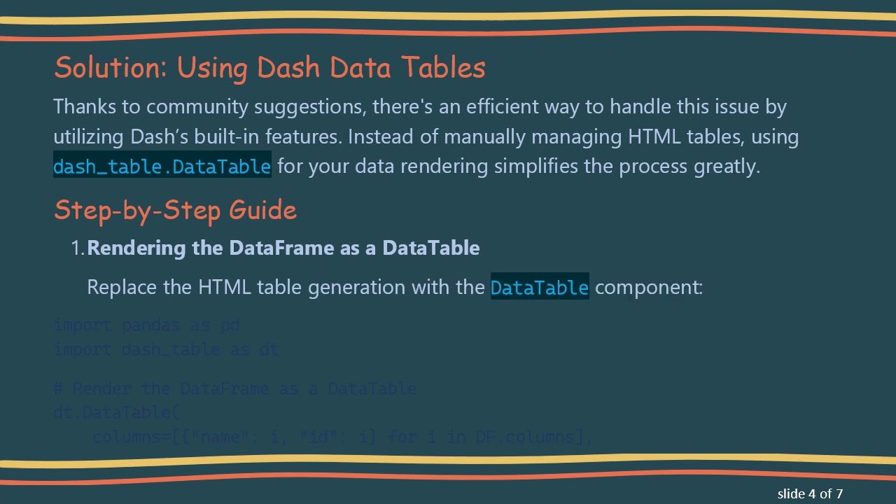 How to Convert HTML Table to Pandas DataFrame in Dash Using Python