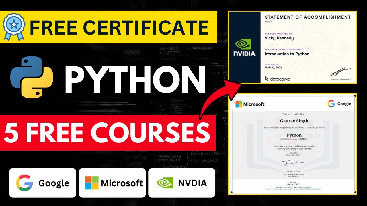5 FREE Python Courses with Certificates | Learn Python for FREE in 2025 🔥