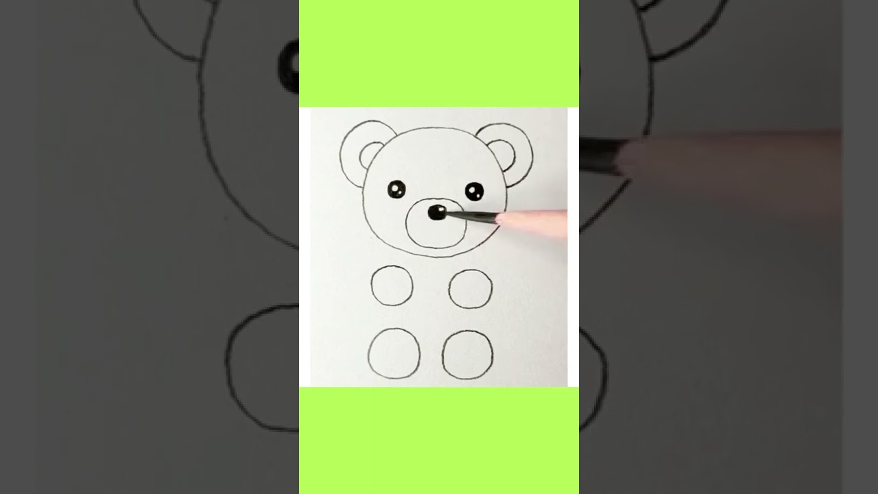 #shorts Drawing Teddy Bear Using only circle #painting#drawing#kidsdrawing