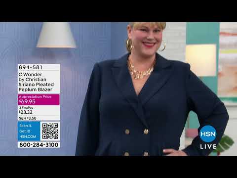 C Wonder by Christian Siriano Pleated Peplum Blazer