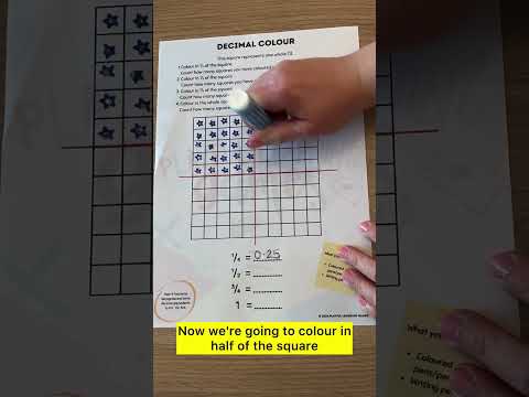 In year 4, children need to be able to recognise the decimal equivalents of 1/2, 1/4 and 3/4