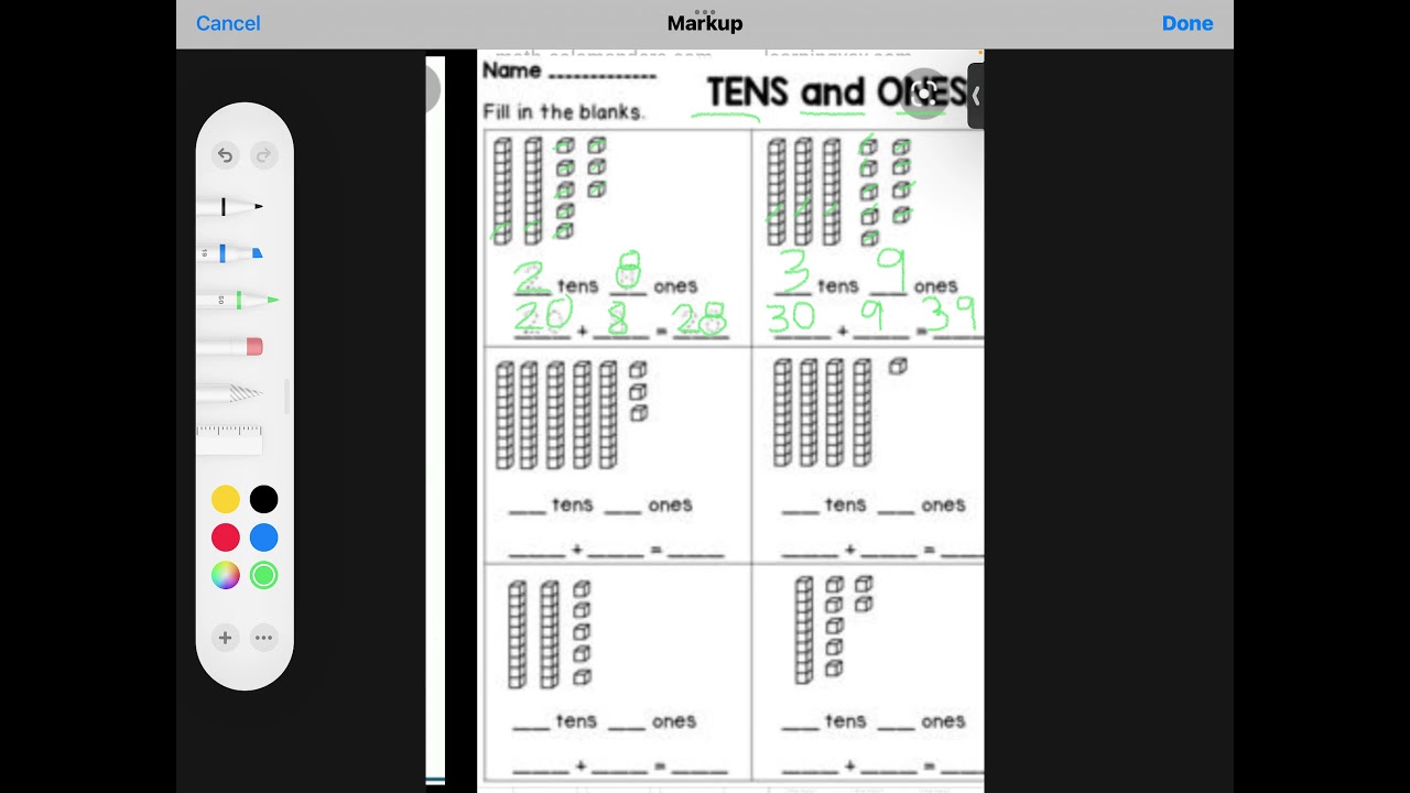 Learn place values, tens and ones | grade 1 math for kids | worksheet