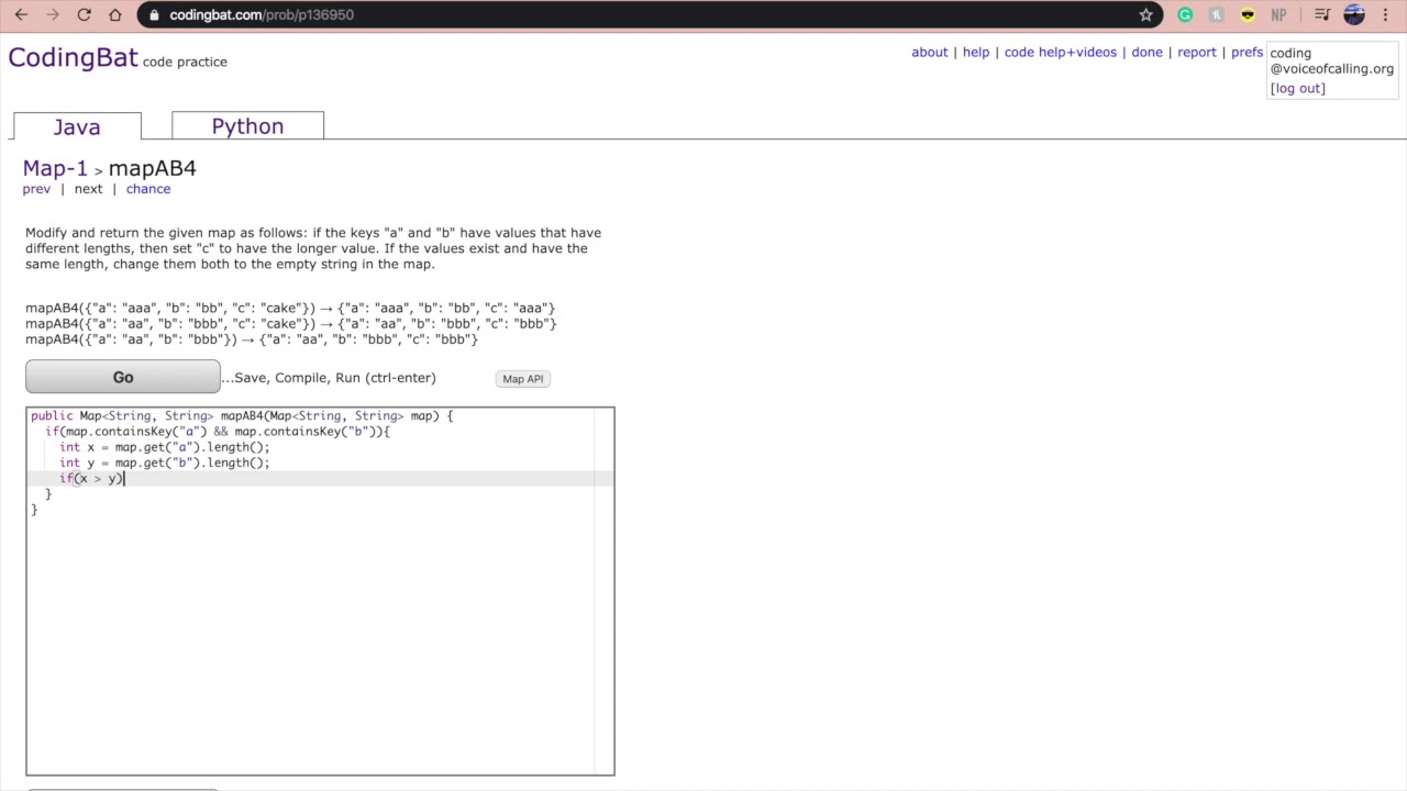Map-1 (mapAB4) Java Tutorial || Codingbat.com