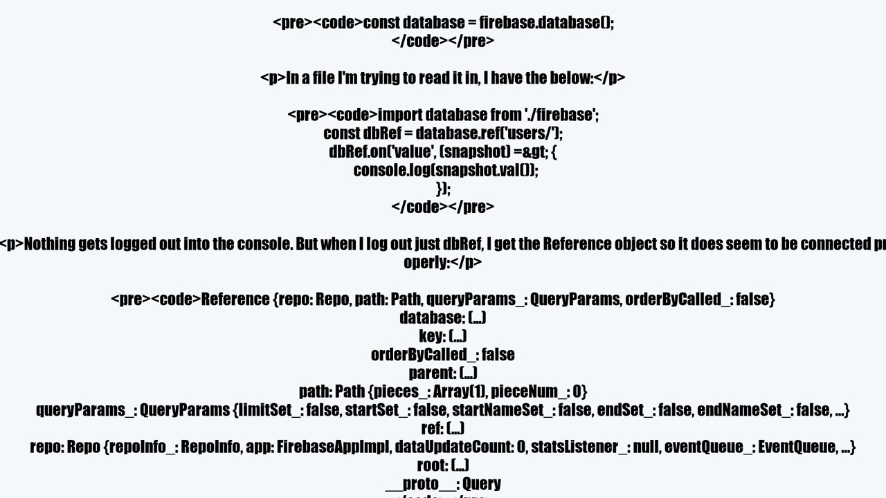 Firebase Database reference snapshot is not returning any data