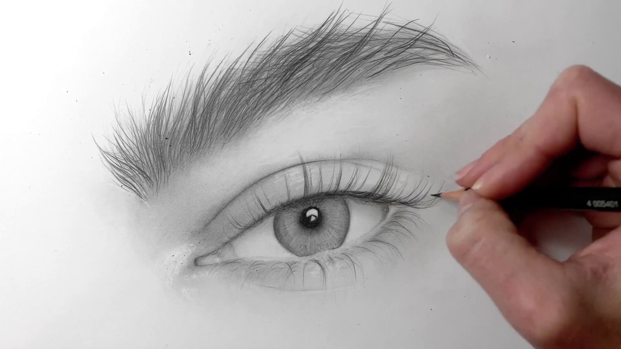 Realistic eye drawing with ONE graphite pencil